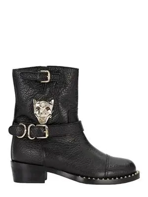 Philipp Plein Logo Booties - Black
