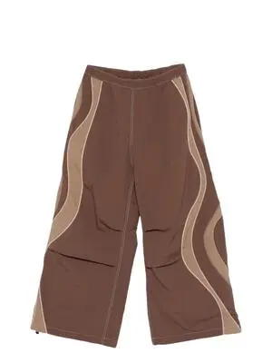 ERL Contrast Panel Wide-leg Pants - Brown