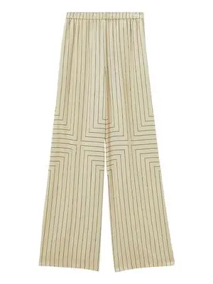 JOSEPH Striped Wide-leg Trousers - Nude