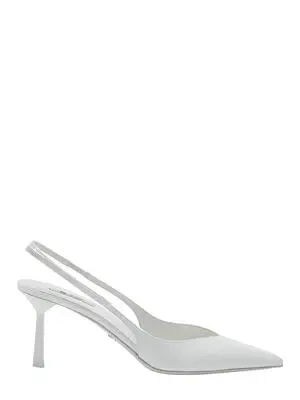 Prada Slingback Pointed-toe Pumps - White