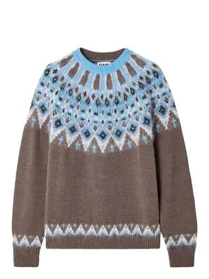 Staud Zane Fair Isle Wool Blend Sweater - No