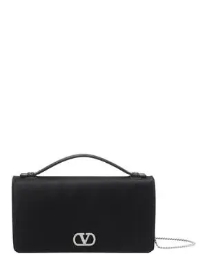 Valentino Garavani Vlogo Signature Foldover Top Wallet - Black