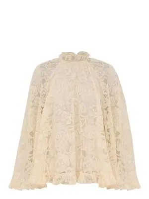 Zimmermann Angel Lace Ruffled Top - Winter-white