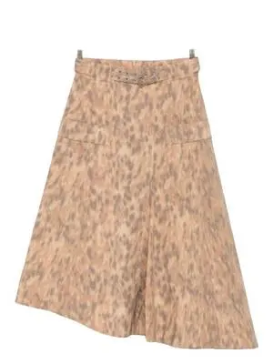 GANNI Printed Asymmetrical Skirt - Nude