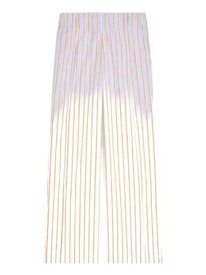 Dries Van Noten Striped Pleated Wide-leg Trousers - Light Blue