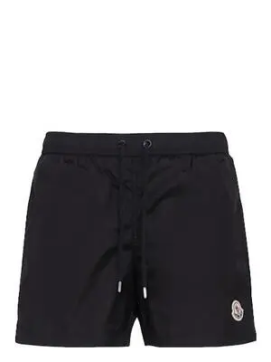 Moncler Logo Patch Nylon Swim Shorts - Black