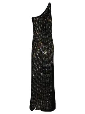 GUCCI Gucci One-Shoulder Crystal Embroidered Dress