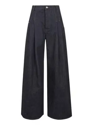 Jacquemus Pleated Wide-leg Jeans - Black
