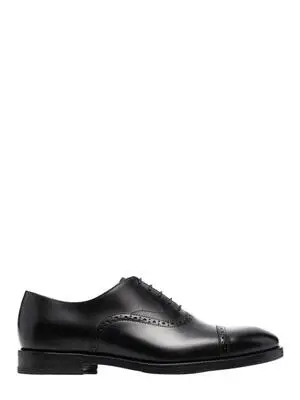 Brunello Cucinelli Brogue Lace-up Leather Oxfords - Black