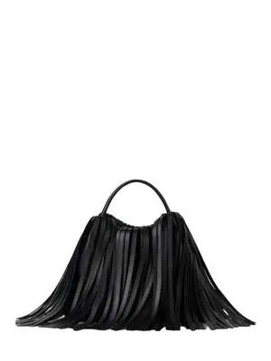GIVENCHY Givenchy Black Leather Fringe Tote Bag