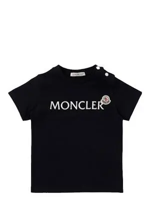 Moncler Logo Cotton Jersey T-shirt - Black