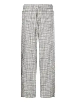 DUNST Drawstring Check Trousers - Gray