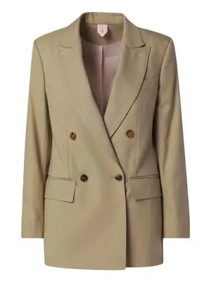 Max Mara Tailored Double Breasted Long Sleeve Suit Jacket - Light Brown