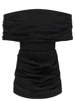 Magda Butrym Off-the-shoulder Ruched Mini Dress - Black