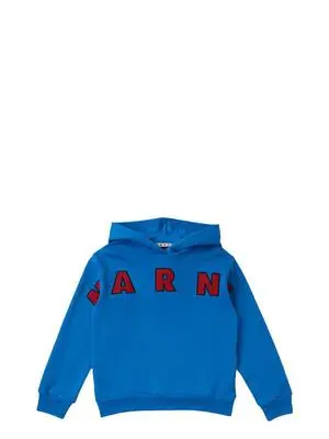 Marni Cotton Logo Hoodie - Blue