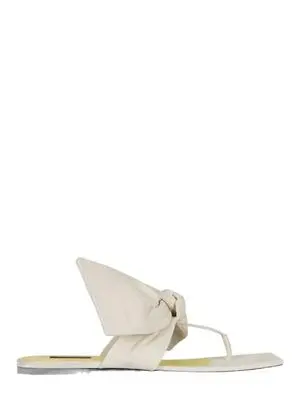 Givenchy Bow Leather Slides - Ivory