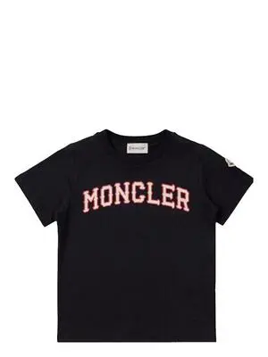 Moncler Logo Print Cotton T-shirt - Black
