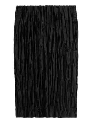 TOTEME Crinkled Linen Midi Skirt - Black