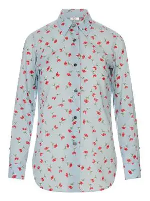 JIL SANDER Long Sleeve Floral Print Shirt - Green