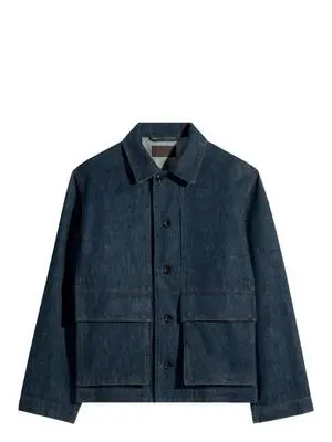 LEMAIRE Boxy Denim Long Sleeved Jacket - Blue