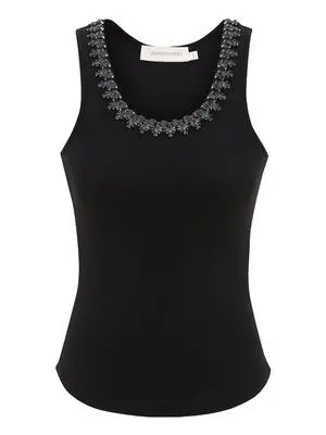 Zimmermann Embellished Sleeveless Tank - Black