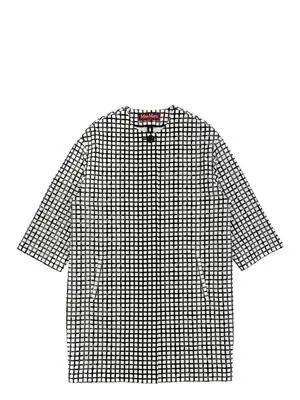 Max Mara Checked Round Neck Blouse - Black