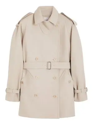 Max Mara Double-breasted Belted Coat - Sand-colored
