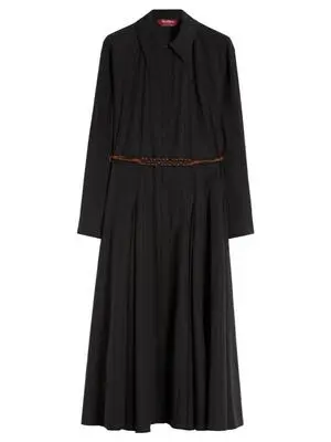 Max Mara Belted Midi Shirt Dress - Black