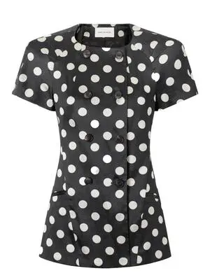 Dries Van Noten Bonny Polka Dot Jacquard Jacket - Black