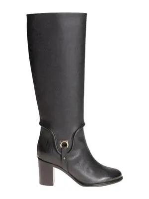 FERRAGAMO Knee High Boots - Black