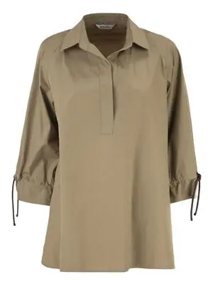 Max Mara Long Sleeve Drawstring Top - Brown