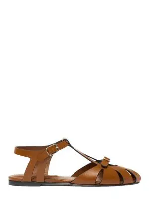 SCAROSSO Scarosso Gala Cuir Leather Cage Sandals