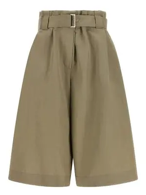 Brunello Cucinelli High-waisted Flared Bermuda Shorts - Gray