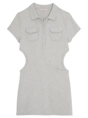Paloma Wool Susana Cut-out Button-up Dress - Light Gray