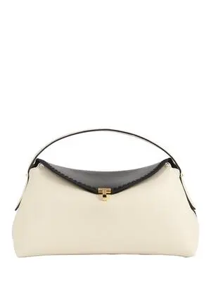 TOTEME T-lock Embroidered Two-toned Shoulder Bag - Black/milk