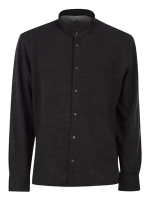 Brunello Cucinelli Mandarin-collar Shirt - Black