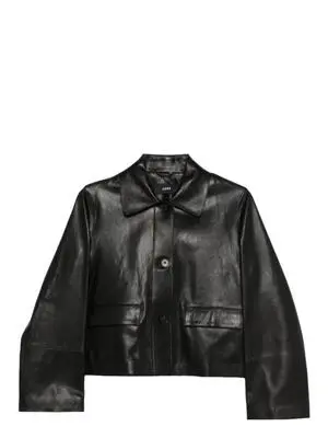 ARMA Leather Jacket With Button Pockets - Black