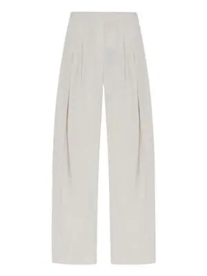IRO PARIS Pleated High-waisted Wide-leg Trousers - White