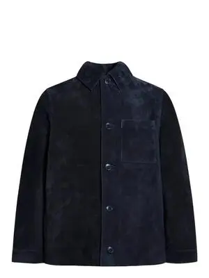 YVES SALOMON Suede Button-fastening Jacket - Black