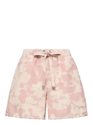 Moncler Floral Print Drawstring Shorts - Nude