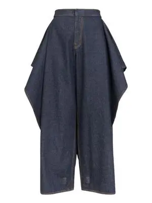 Alaïa Ruffled Wide-leg Jeans - Black
