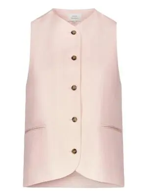 Loulou De Saison Button Welt Pocket Waistcoat - Pink