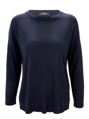 Max Mara Round Neck Long-sleeved Pullover - Blue