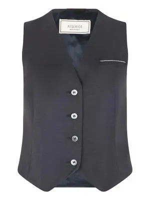 Peserico Rhinestone Pocket Vest Jacket - Dark Gray