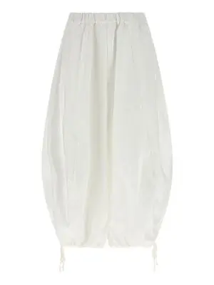 Comme Des Garçons Pleated Drawstring Casual Pants - White