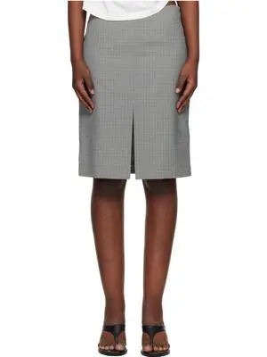 Our Legacy Siren Plaid Midi Skirt - Gray