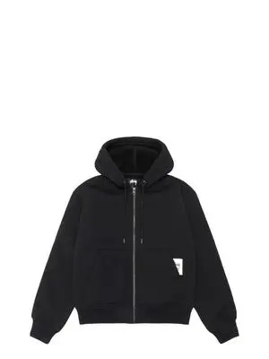StÜssy Long-sleeved Zippered Hooded Sweatshirt - Black