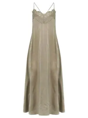 IRO PARIS Sleeveless Maxi Dress With Lace Trim - Nude