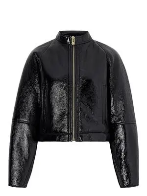 ALAÏA Alaia Cropped Shearling Bomber Jacket