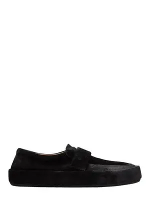 Marsèll Suede Flat Loafers With Buckle Fastening - Black
